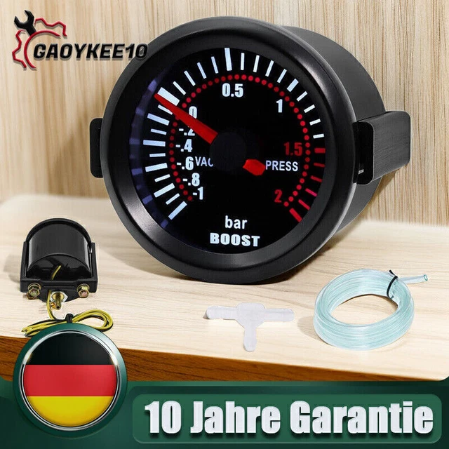 UNIVERSAL 52MM BAR LED Light Pressure Turbo Boost Gauge Meter 12V ...