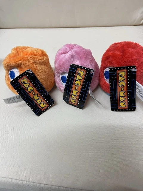 NAMCO BANDAI PAC-MAN Soft Plush Toy 3-inch Set Of 3 Reversible Ghosts £ ...