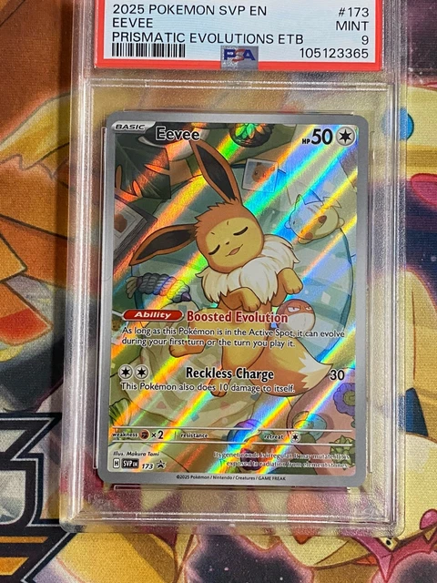 2025 POKEMON SVP EN Prismatic Evolutions ETB #173 Eevee PSA 9 MINT £40. ...