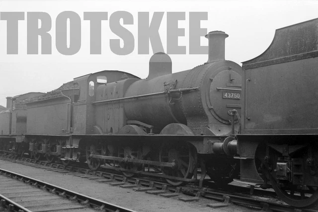 LARGER NEGATIVE BR British Railways Steam Loco 43750 Class 3F Derby ...