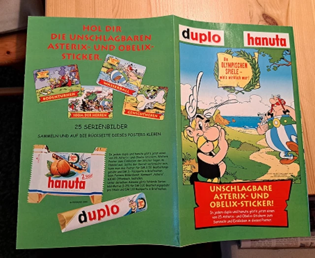 FERRERO DUPLO/HANUTA ASTERIX Sammelsticker-Poster komplett mit allen ...