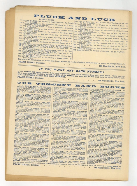 PLUCK AND LUCK Magazine #804 GD/VG 3.0 1913 £45.20 - PicClick UK