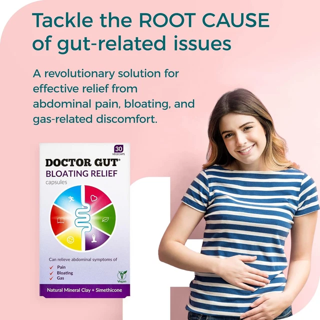 DOCTOR GUT BLOATING Relief Capsules, 30 Caps - Stomach Pain Relief ...