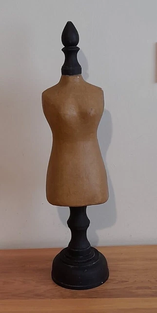 VINTAGE FEMALE TABLETOP Torso Mannequin 21" Wooden Base £29.99 ...