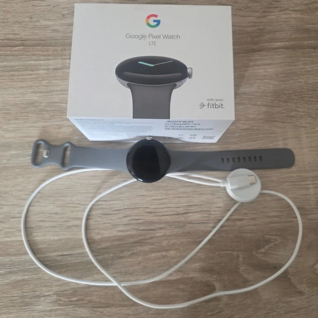GOOGLE PIXEL WATCH 41mm Polished Silver/Charcoal Band (LTE) Fully ...
