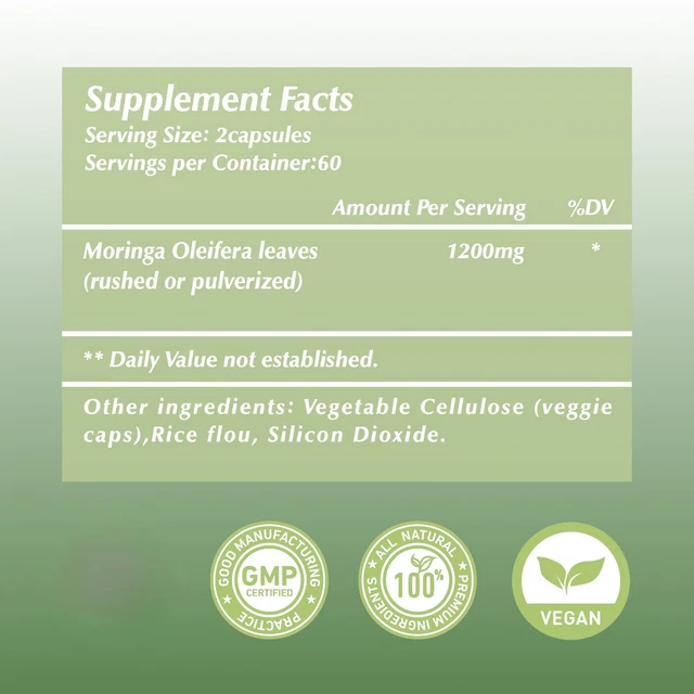 MORINGA CAPSULES - Rushed or Pulverized - 120pcs £20.39 - PicClick UK