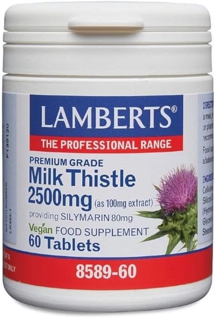 LAMBERTS MILK THISTLE 2500mg 60's Tablets £18.07 - PicClick UK