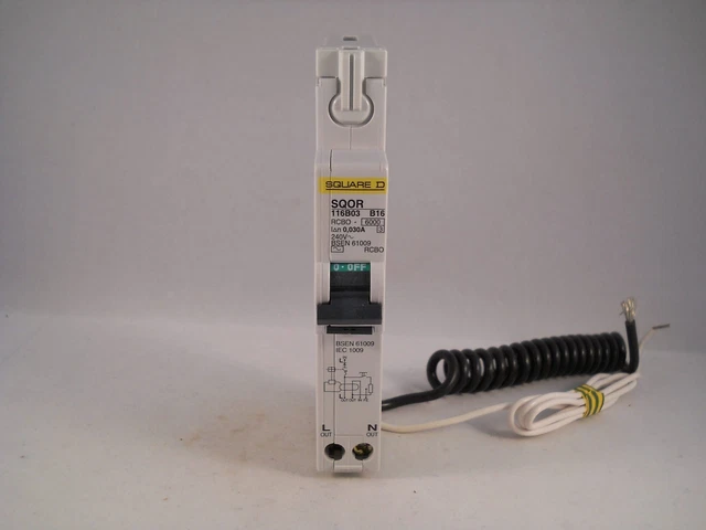 SQUARE D RCBO 16 Amp 30mA Type B 16A SQOR KQ Loadcentre Qwikline ...