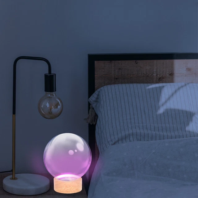 LED LIGHT DISPLAY Base Wooden Lighted Base Stand Crystal Ball Wooden ...