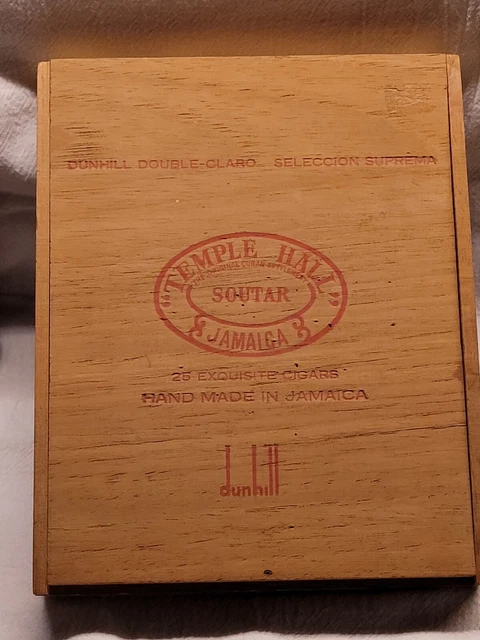 WOODEN CIGAR BOX Temple Hall Jamaica Soutar Empty £18.55 - PicClick UK
