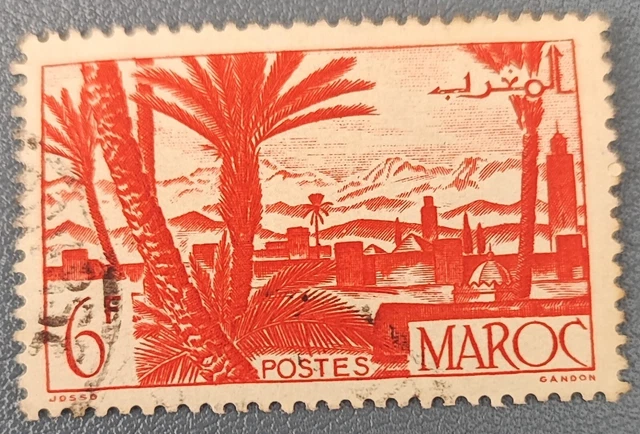 TIMBRE MAROC ROYAUME Du Maroc 1951 Palmier Dattier Flore EUR 1,30 ...
