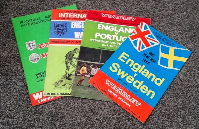 X4 ENGLAND NATIONAL TEAM FOOTBALL CLUB FOOTBALL PROGRAMMES BUNDLE ...