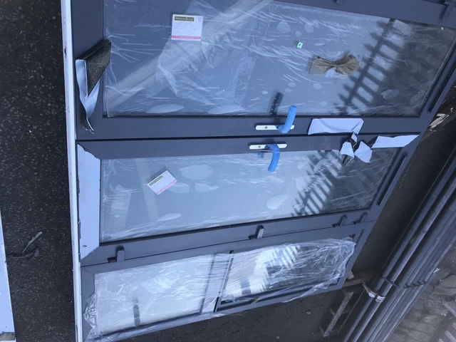 RAL 7015 EXTERIOR UPVC FRENCH DOORS, FRAME AND SIDE PANEL DOUBLE GLAZED ...