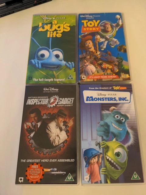 COLLECTION OF DISNEY VHS X4- A Bugs Life- Toy Story- Inspector Gadget ...