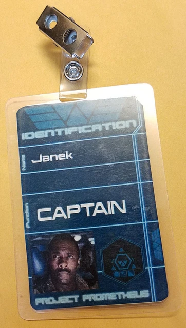ALIENS / PROMETHEUS Identification Badge-Captain Janek Style Un EUR 8 ...