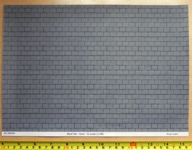 O GAUGE (1:48 scale) grey roof tile paper - A4 sheet £1.37 - PicClick UK