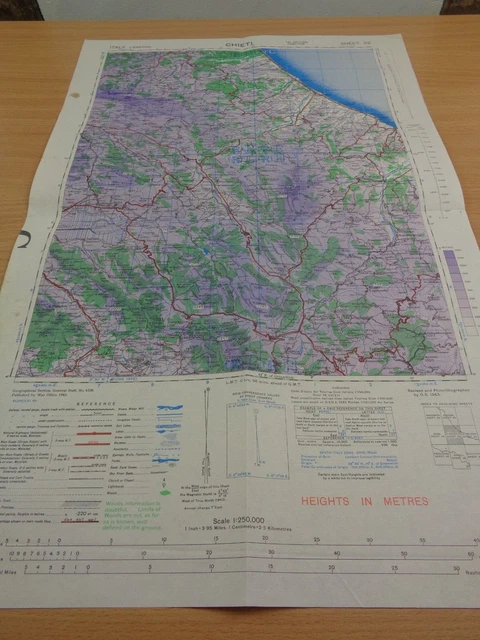 WW2 (1943) RAF / ARMY Map of ITALY "CHIETI" (For Allied Invasion ...