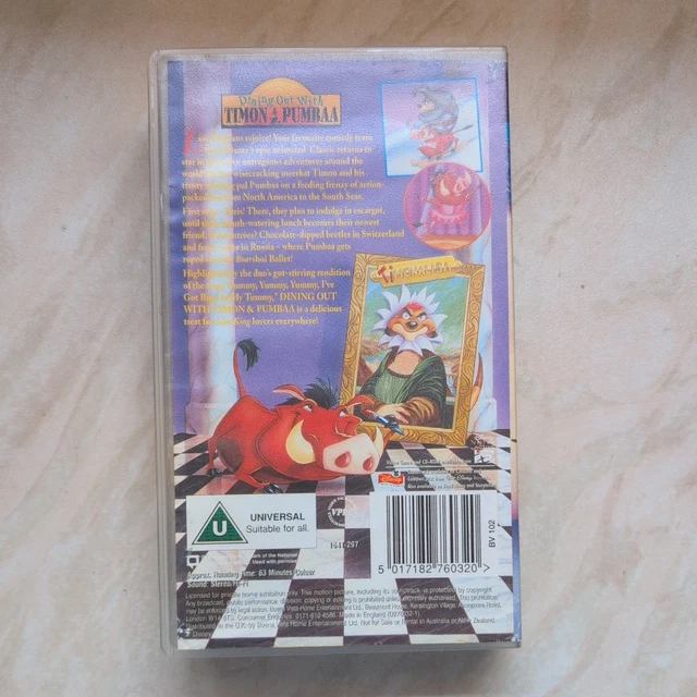 DISNEY DINING OUT With Timon & Pumbaa VHS Video Tape Lion King £6.50 ...