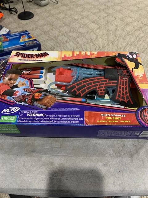 SPIDER-MAN ACROSS THE Spider-Verse Miles Morales Tri-Shot Nerf Blaster ...