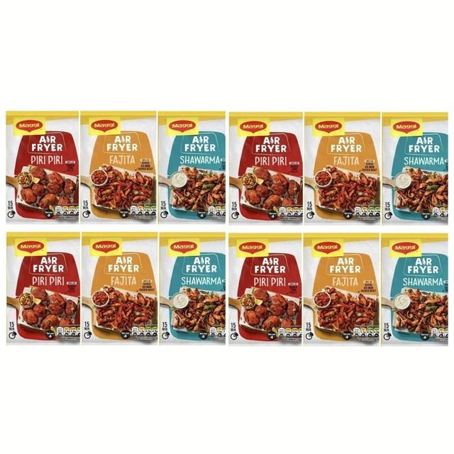 24 MAGGI AIR Fryer Seasoning Fajita, Piri Piri & Shawarma Best Before ...