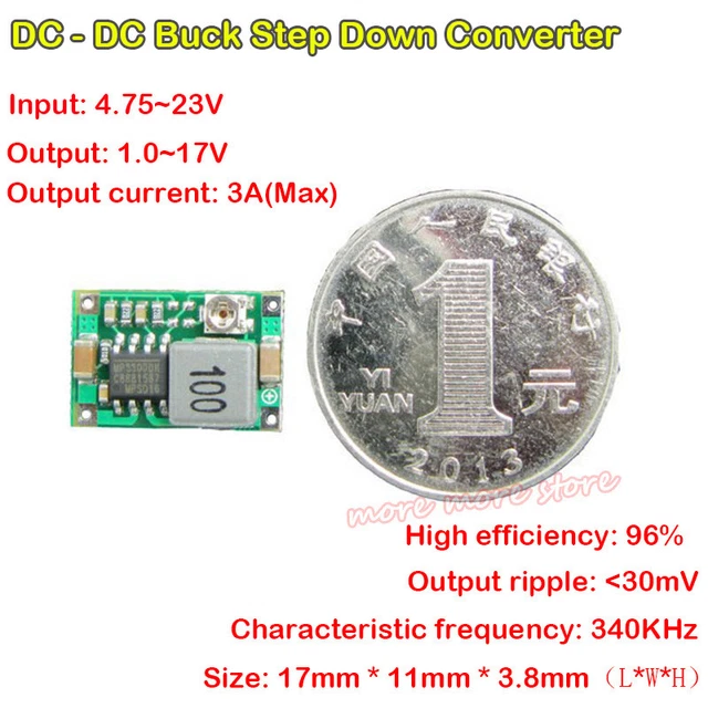3A MICRO DC-DC Buck Step-down Converter 3V-15V 3V 6V 9V 12V Power Supply Module EUR 1,19 ...