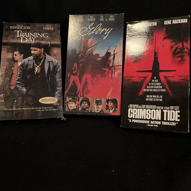 DENZEL WASHINGTON VHS Collection Training Day, Glory, Crimson Tide £2. ...
