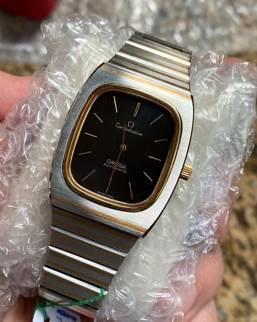 RARE GOLD/STEEL VINTAGE Omega Constellation Automatic Mens Watch Swiss ...