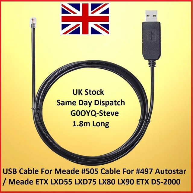 USB CABLE FOR Meade 505 Cable For #497 Autostar etx lxd55 lxd75 lx80 ...