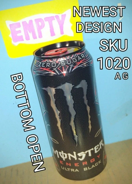 RARE! **EMPTY** 2021 Monster Energy Drink ULTRA BLACK New SKU 1020! 16 ...