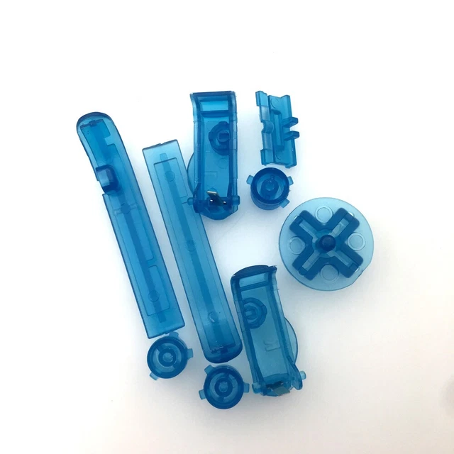 GBA LUMINOUS / Glow Clear Blue A B / L R D-Pad Buttons kits Game Boy ...