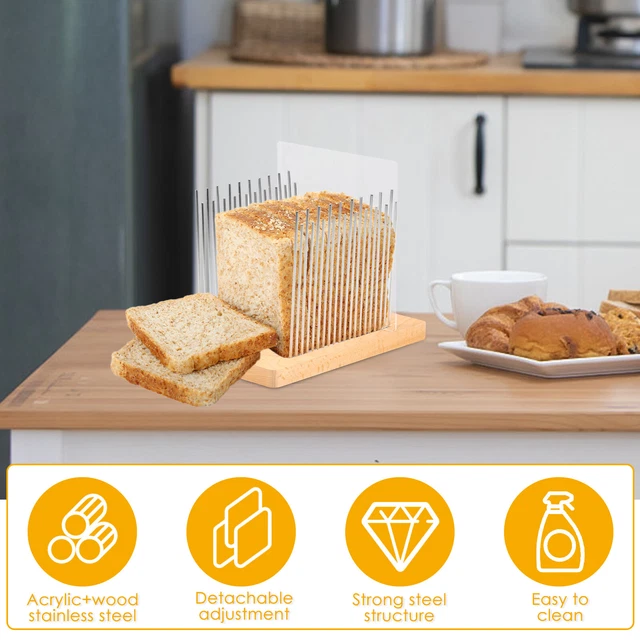 BREAD SLICER ADJUSTABLE Bread Slicer Guide Stainless Steel Bread ...