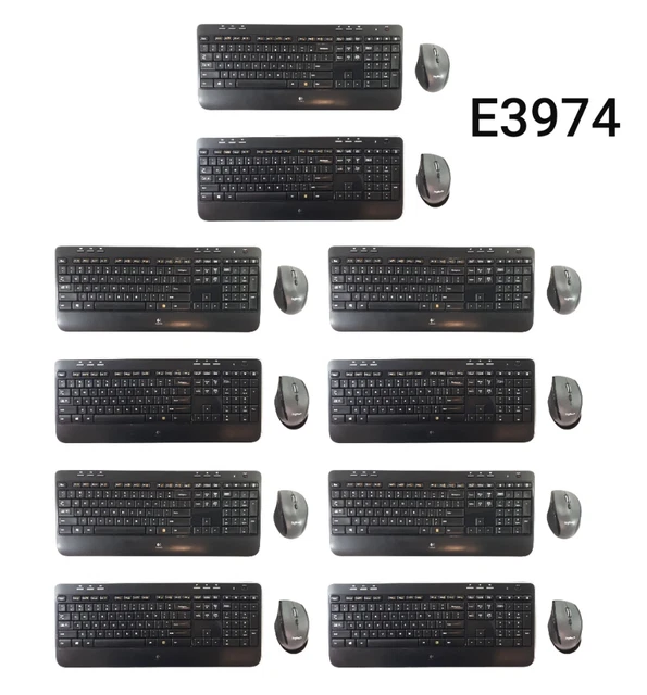 LOT OF 10 Logitech Wireless Keyboard K520 and Mouse M705 Combo w ...