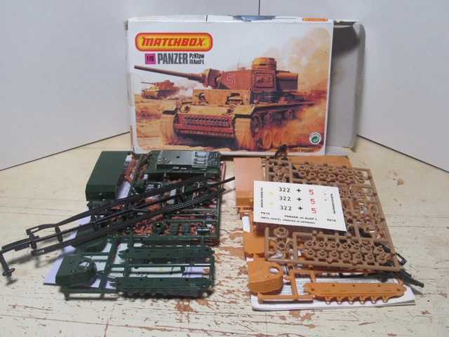 MATCHBOX GERMAN WW2 Panzer IIIL model kit - 40074 - 2 models in box £11 ...