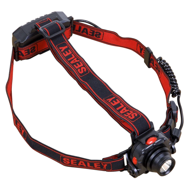 SEALEY RECHARGEABLE HEAD Torch 3W CREE LED 180 Lumens Adjustable ...