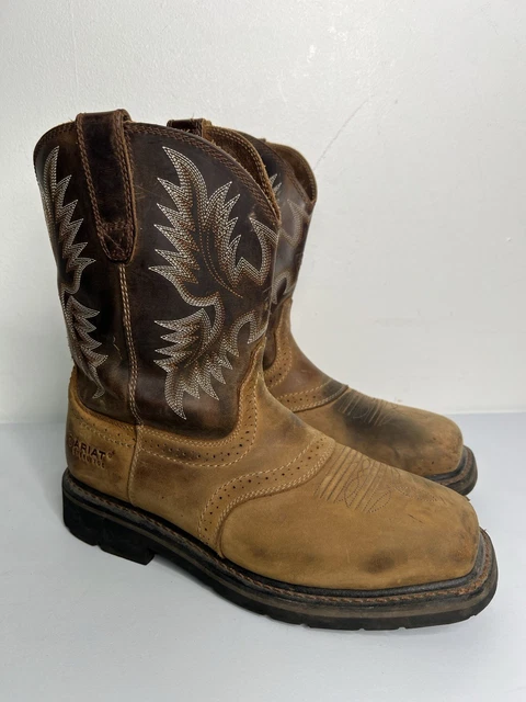 ARIAT SIERRA SQUARE Steel Toe Western Leather Work Boots Men’s Size 9EE ...