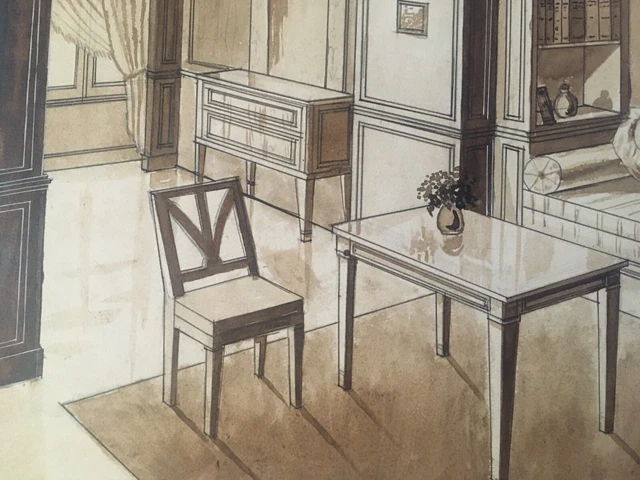 VERY NICE DRAWING Original Architecture Ink Lavis Watercolour On Paper ...