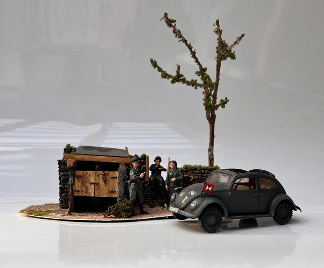 1:35 WH DIORAMA Kdf-Wagen VW Typ 87 Käfer CMK Model Kit gebaut pro ...