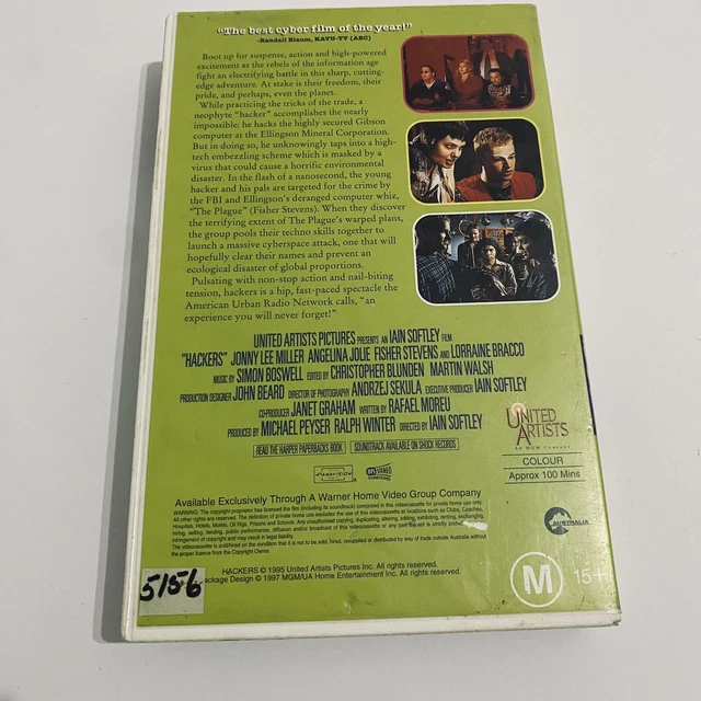 HACKERS (VHS, 1995) Cult Classic 90s Movie RARE Aus Copy VHS Video Tape ...