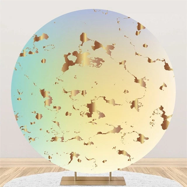GOLD PATTERN ROUND Light Yellow Birthday Party Backdrop $37.94 ...