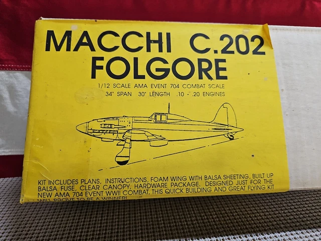 VINTAGE CUSTOM CUTTERS Macchi C.202 RC Airplane Balsa Kit 1/12 Scale ...