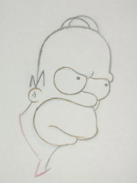 HOMER SIMPSON ORIGINAL Cartoon Drawing Production The Simpsons Series ...