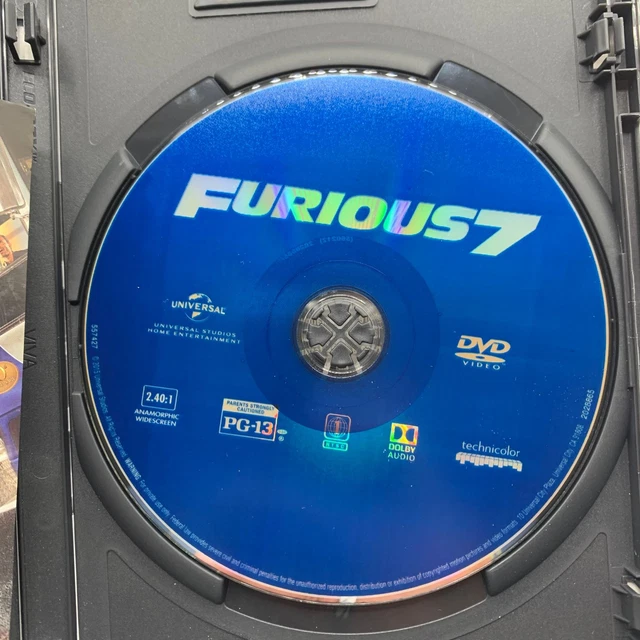 UNIVERSAL DVD FURIOUS 7 Movie PG-13 Fast Furious 7 Film English French ...