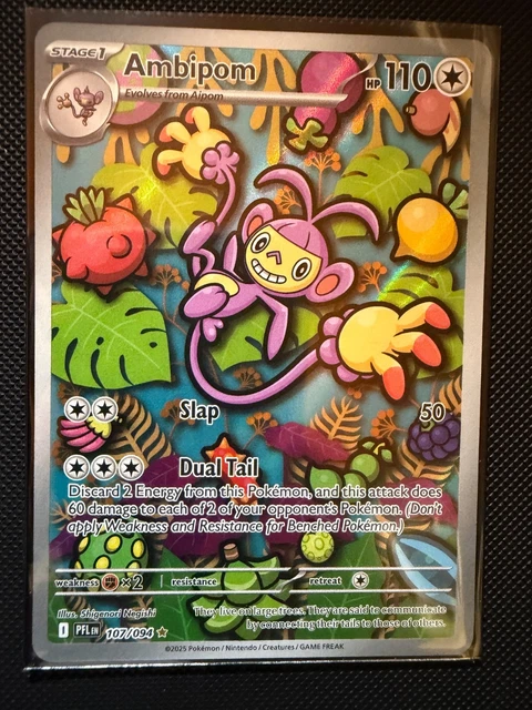 AMBIPOM 107/094- PHANTASMAL Flames - Mega Evolution - Pokemon Card £6. ...
