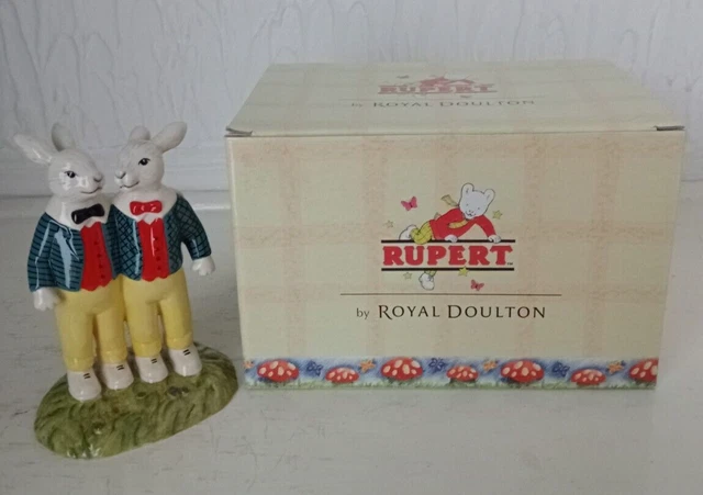 RUPERT BY ROYAL Doulton Figurine Reggie and Rex The Rabbits With Box ...