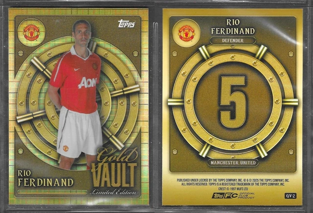 TOPPS MANCHESTER UNITED 2025-2026 #GV-Rio Ferdinand Gold Vault SP EX £2 ...