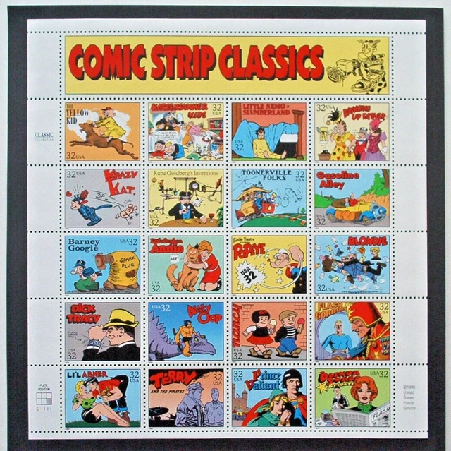 COMIC STRIP CLASSICS Stamps Sheet 1995 with Prince Iron Heart NEW ...