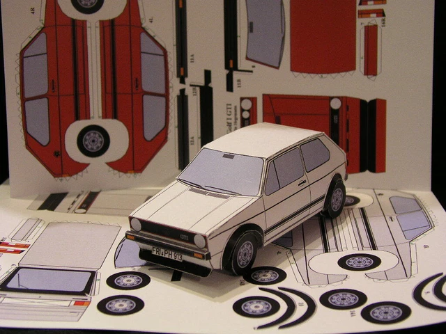 VW GOLF GTI Golf 1 craft sheet paper model car 1:25 £5.15 - PicClick UK