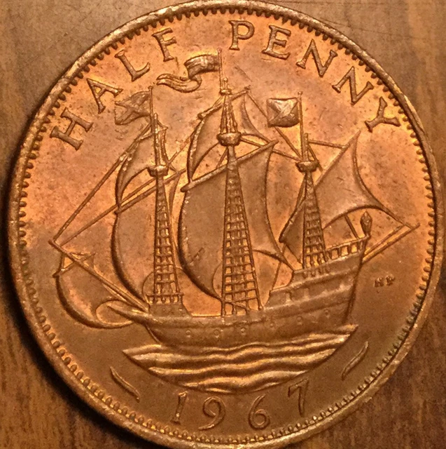 1967 UK GB Great Britain Half Penny Coin $2.35 - PicClick CA
