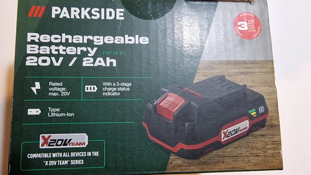 LIDL PARKSIDE 20V 2Ah Battery fits X20V Team Series Cordless Tools New ...