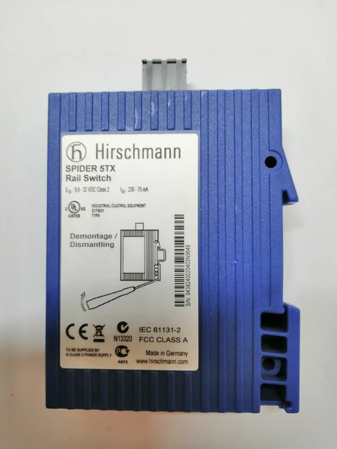 NEU HIRSCHMANN SPIDER Industrial Ethernet Rail Switch SSL20-5TX 5 Port ...
